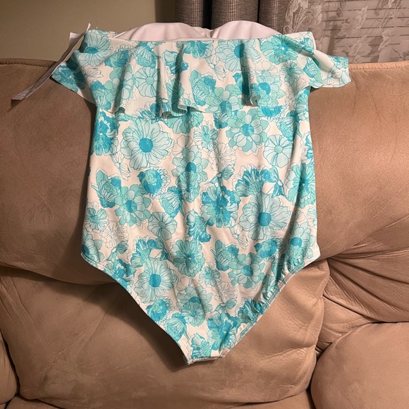 Shade & Shore | Swim | Brand New Shade And Shore Floral Print Ruffle ...